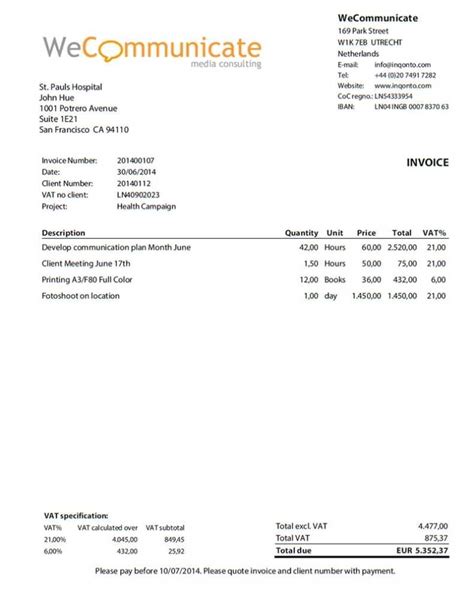 Invoice For Self Employed Template Midi