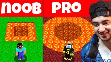Noob Vs Pro UnderLava Security House Build Battle Minecraft