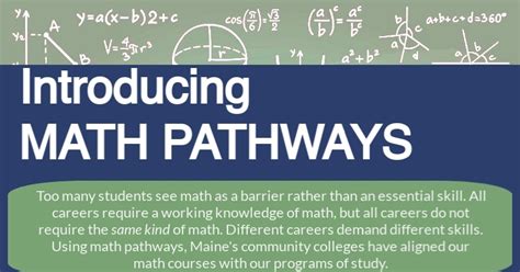 Math Pathways In Maines Community Colleges Publi