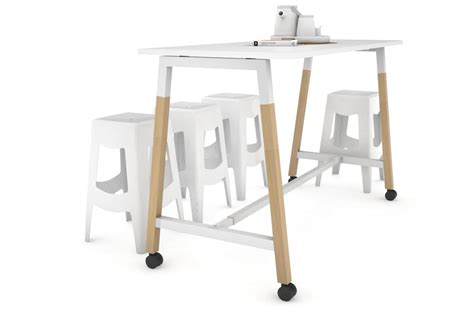 Quadro A Legs Counter Table Wood Legs Cross Beam 925h 1800l X 700w