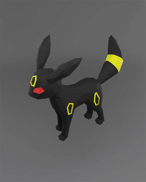 Low Poly Umbreon Fan Art Bambu Project And Multi Part Included 3d