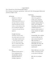 Logical Fallacies Logical Fallacies Part Research One Of The Following Logical Fallacies