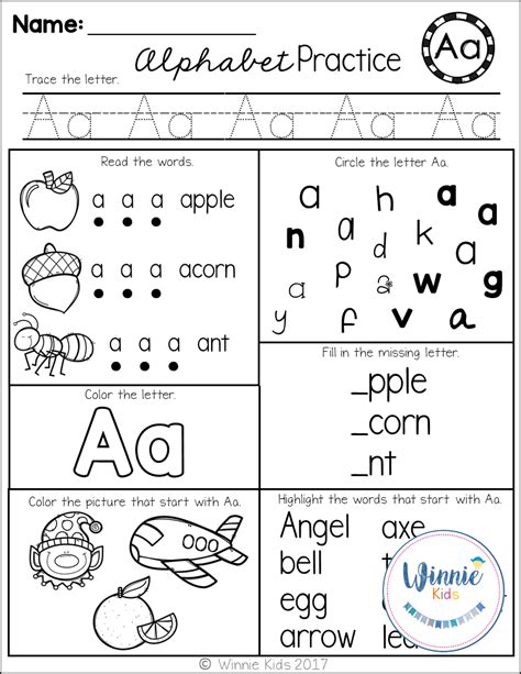 Preschool Letter Recognition Worksheets