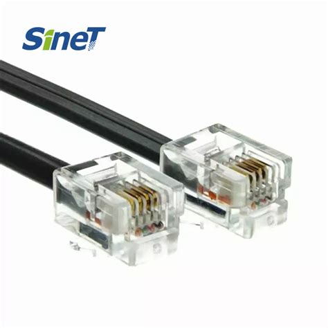 Rj11 6p6c High Speed Internet Modem Cable Telephone Cord 6 Wire Black Rj11 Telephone Cable