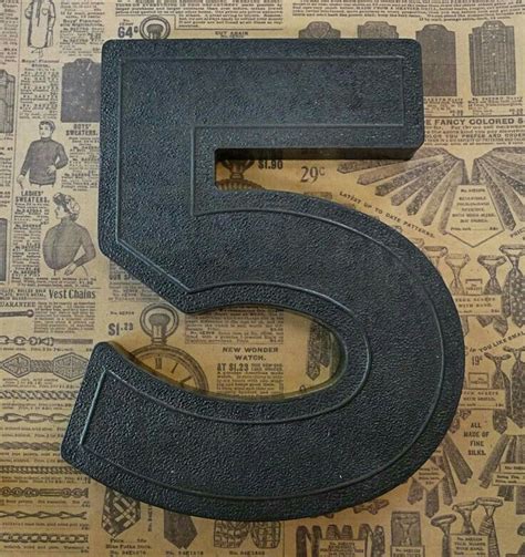 Número 5 Vintage Numbers Block Style Vintage
