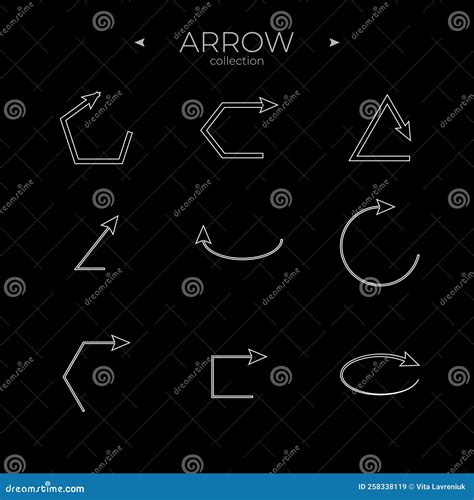 Line Arrow Icon Set Line Icons Collection Modern Vector Symbols