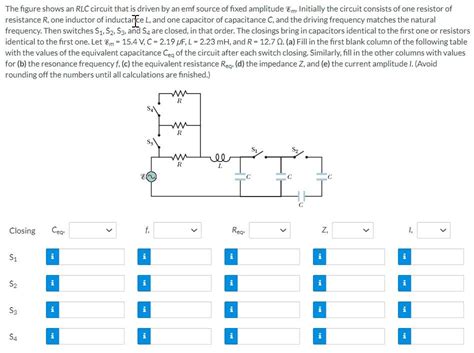 Solved The Figure Shows An Rlc Circuit That Is Driven By An