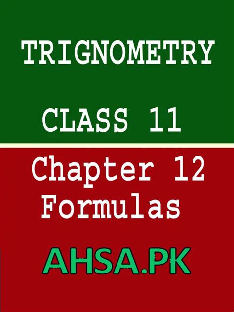 Math Class 11 Chapter 12 Formulas Ahsa Pk