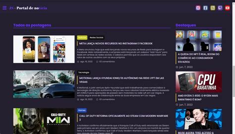 GitHub jonatafsa portal tecnol gico Portal de notícias tecnológico