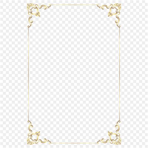 황금 장식 프레임 Png