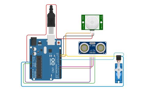 Circuit Design Smart Dustbin By Musa With Help Of Ardino Tinkercad