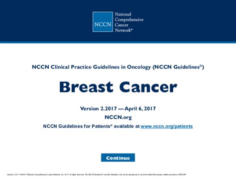 Nccn Guidelines Breast Cancer Breast Cancer Diagnosis Vumedi