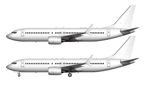 Boeing 737 Max 8 Blank Illustration Templates Norebbo