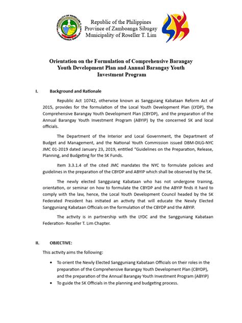 Sk Cbydp Activity Design Download Free Pdf Philippines Government