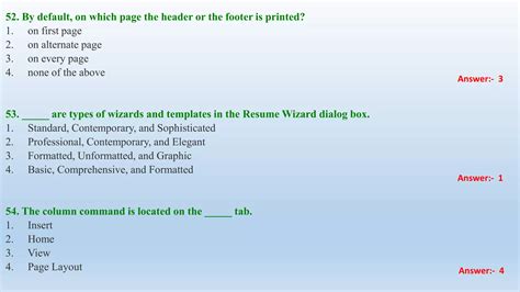 Ms Word Mcq Ppt