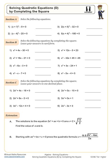 Quadratic Formula Worksheets Math Monks Worksheets Library