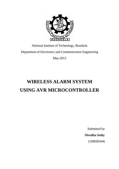 Pdf Wireless Alarm System Using Avr Microcontroller Ethesis
