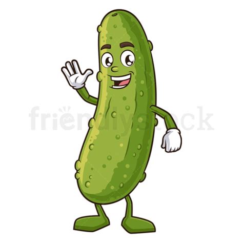 Cartoon Pickled Cucumber With Sunglasses Vector Clip Art Image