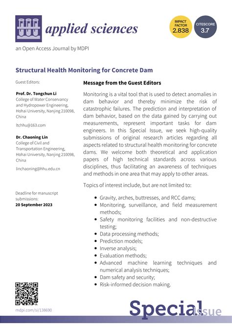 Pdf Structural Health Monitoring For Concrete Dam Special Issue