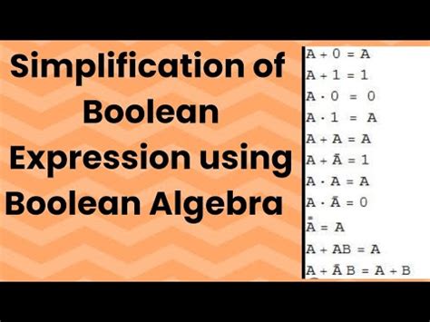 How To Simplify Boolean Expression Using Boolean Algebra Rules ELECTRONICS YouTube