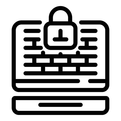 Protected Home Computer Icon Outline Style 15666642 Vector Art At Vecteezy