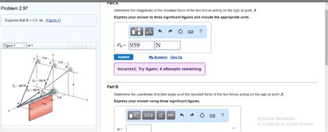 determine the magnitude of the resultant force acting