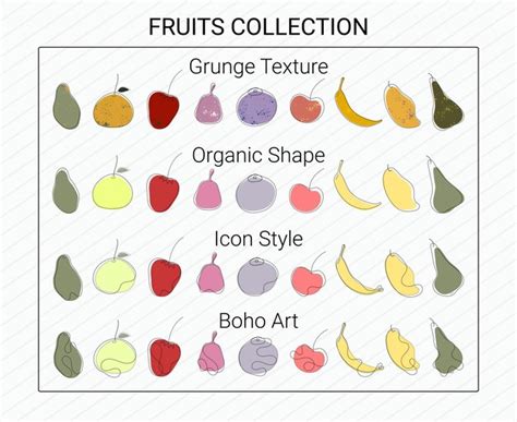 Premium Vector Fruits Culinary Food Set Collection Variety Styles