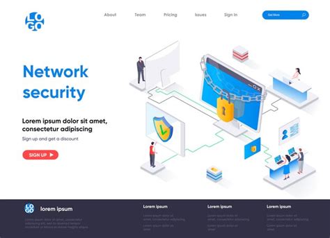 Premium Vector Network Security Isometric Landing Page