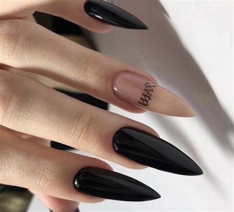 Черный маникюр | Long acrylic nails, Bling acrylic nails, Les nails