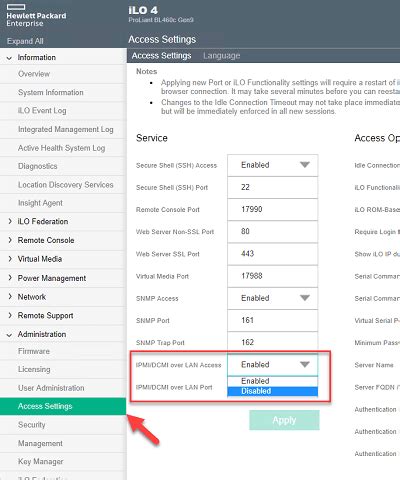 Automate Disabling Of Ipmi Over Lan Access On Hpe Ilo Rudimartinsen