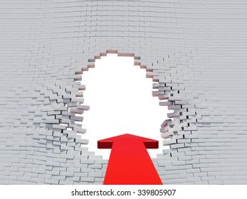 Wall Crash Arrow White Hole Bricks Stock Photo Shutterstock