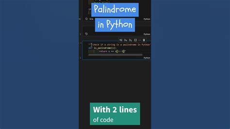 Check If A String Is A Palindrome In Python Python Coding Palindrome Shorts Viralshorts