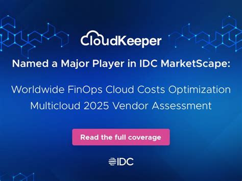 Included In Idc Marketscape For Finops Cloud Costs Optimization Cloudkeeper Posted On The