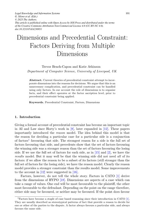 Pdf Dimensions And Precedential Constraint Factors Deriving From Multiple Dimensions
