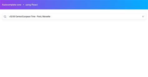 Autocomplete Timezones Codesandbox