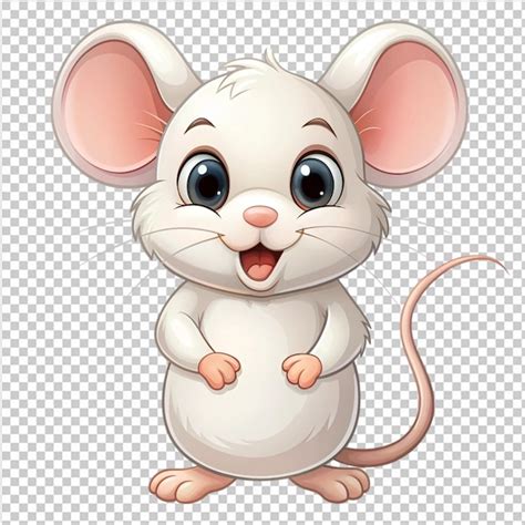 Cute White Mouse Cartoon Illustration Png Premium Ai Generated Psd