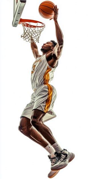Basketball Player Leaping High For A Slam Dunk Premium Ai Generated Image