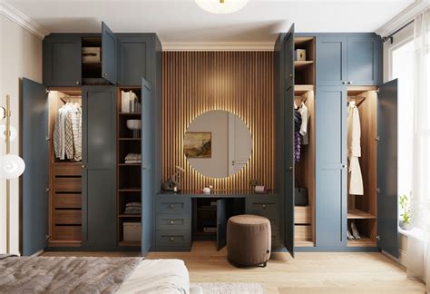 Fitted Shaker Style Wardrobe In Bedroom Alcoves Chimney Breast