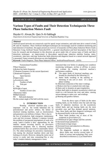 Detection Of Static Air Gap Eccentricity In Three Phase Induction Motor