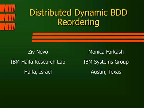 Distributed Dynamic Bdd Reordering Ppt Download