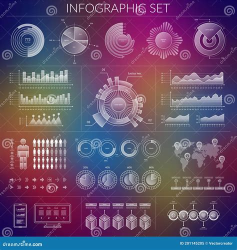 HUD Infographics User Interface Set UI Vector Design Elements Charts Diagrams Graphs Stock