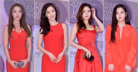 [t포토 Lab] 고우리 한선화 강소라 이유비 꽃미녀 4인방 화려한 레드 드레스 Mbc 연기대상