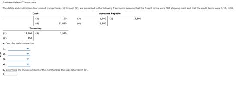 Solved Purchase Related Transactions The Debits And Credits