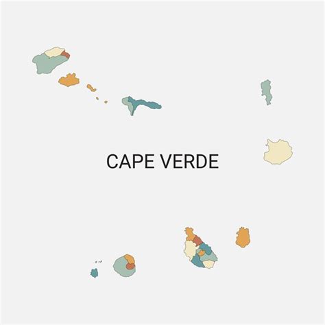 Carte Vectorielle Du Cap Vert Avec Divisions Administratives Vecteur