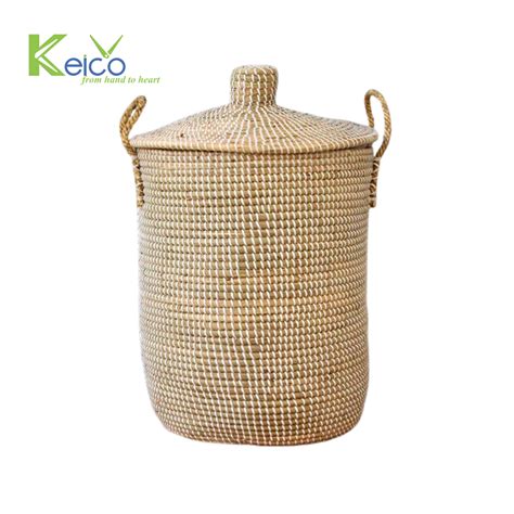 Wholesale Colorful Seagrass Decorative Basket 30x8cm Made In Vietnam