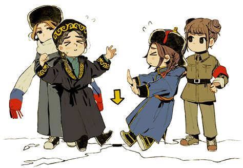 Mongolia Russia China And Kazakhstan Original And 1 More Drawn By