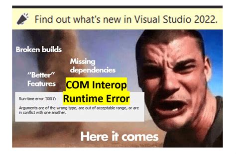 Rebuild Com Interop Dll ด้วย Vs2022 เจอ Runtime Error 3001 แต่ Vs2019