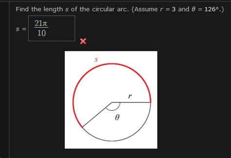 Solved Find The Length S Of The Circular Arc Assume R 3 Chegg