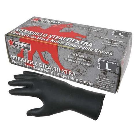 Mcr Safety Black S 7 6 Mil Nitrile Powder Free Disposable