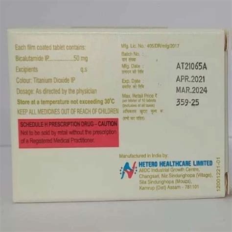 Bicalutamide Tablets Ip 50mg Hetero Healthcare Limited At Rs 35925